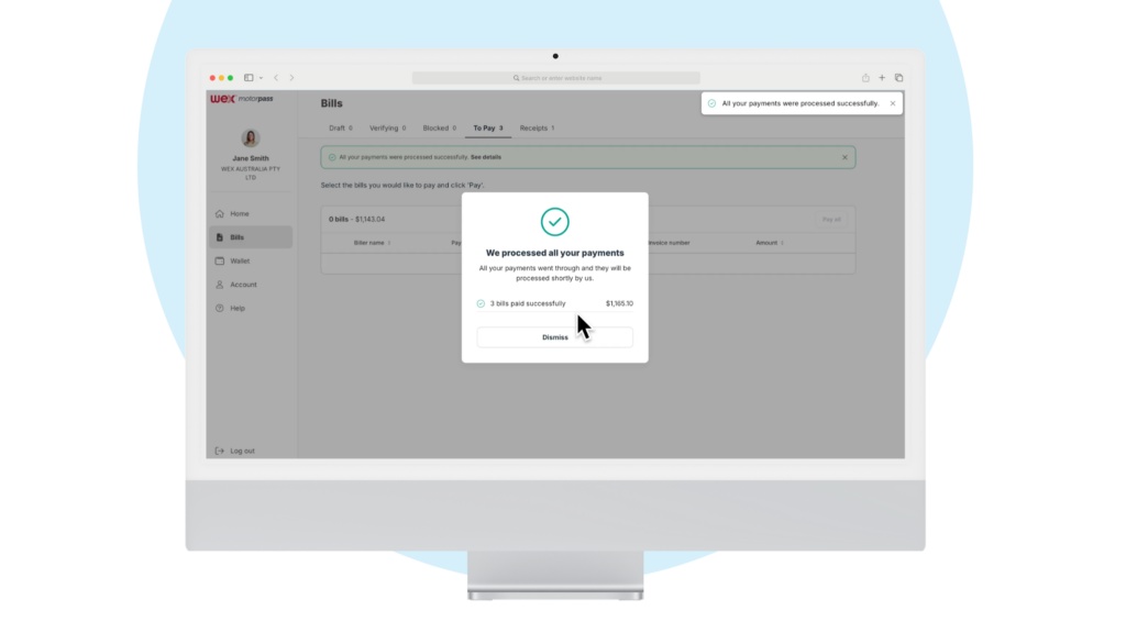 Pay an invoice – Wex Bill Payment Service